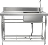 China Heavy-Duty Corrosion Resistant Stainless Steel Commercial Kitchen Sink with Adjustable Height Legs for sale