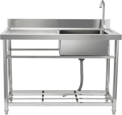 China Heavy-Duty Corrosion Resistant Stainless Steel Commercial Kitchen Sink with Adjustable Height Legs for sale