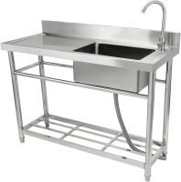 China Heavy-Duty Corrosion Resistant Stainless Steel Commercial Kitchen Sink with Adjustable Height Legs for sale