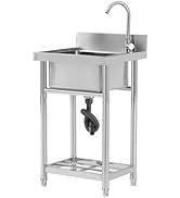 China Heavy-Duty Corrosion Resistant Stainless Steel Commercial Kitchen Sink with Adjustable Height Legs for sale