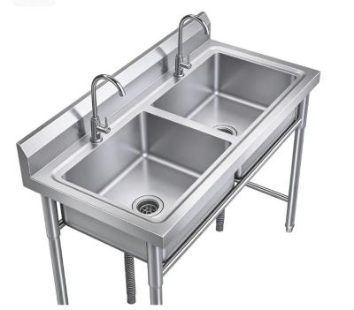 China Corrosion Resistant Stainless Steel Double Kitchen Sink with Adjustable Height Legs and Heavy-Duty Capacity for sale