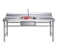 China Heavy-Duty Capacity Stainless Steel Sink with Adjustable Height Legs and Corrosion Resistance for Commercial Kitchen for sale