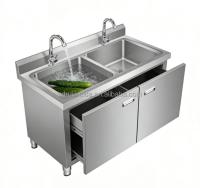 China Customizable Size Stainless Steel Sink with Corrosion Resistance and Heavy-Duty Capacity for Commercial Kitchens for sale
