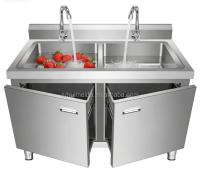 China Easy-Assemble Stainless Steel Double Bowl Sink with Corrosion Resistance and Adjustable Height Legs for Heavy-Duty Capacity for sale