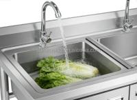 China Easy-Assemble Stainless Steel Double Bowl Sink with Corrosion Resistance and Adjustable Height Legs for Heavy-Duty Capacity for sale