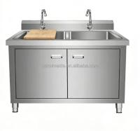China Easy-Assemble Stainless Steel Double Bowl Sink with Corrosion Resistance and Heavy-Duty Capacity for Commercial Kitchens for sale