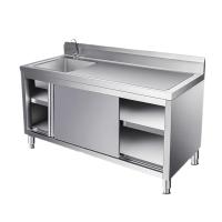China Outdoor Portable Stainless Steel Sink with Adjustable Height Legs and 300 kg/㎡ Load Capacity for Commercial Kitchen Storage for sale