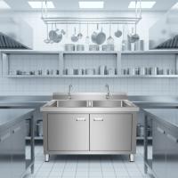 China Stainless Steel Sink with Corrosion Resistance Adjustable Height Legs and Heavy-Duty Capacity for Commercial Kitchens for sale