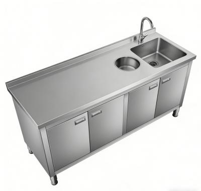China Custom Multi-functional Stainless Steel Kitchen Workstation with Adjustable Height Legs and Heavy-Duty Capacity for sale
