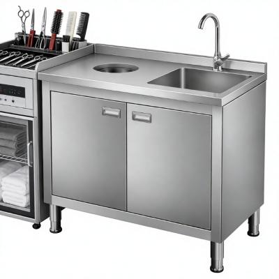 China Adjustable Height Legs Corrosion Resistant Stainless Steel Sink with 300 kg/㎡ Load Capacity for Commercial Kitchen Storage for sale