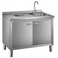 China Adjustable Height Legs Corrosion Resistant Stainless Steel Sink with 300 kg/㎡ Load Capacity for Commercial Kitchen Storage for sale