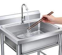China Commercial Grade 304 Stainless Steel Sink with 500 kg/㎡ Load Capacity, Corrosion Resistance, and Adjustable Height Legs for Restaurant Kitchen for sale