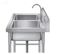 China Corrosion Resistant Stainless Steel Sink with Adjustable Height Legs and Heavy-Duty Capacity for Commercial Kitchens for sale