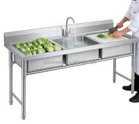 China Customized Size Stainless Steel Sink with Corrosion Resistance and Heavy-Duty Capacity for Commercial Kitchens for sale