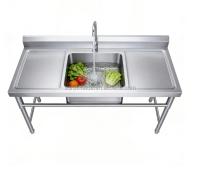 China Customized Size Stainless Steel Sink with Corrosion Resistance and Heavy-Duty Capacity for Commercial Kitchens for sale