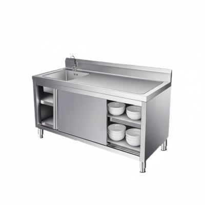 China 304 Stainless Steel Sink with 300 kg/㎡ Load Capacity, Adjustable Height Legs, and Corrosion Resistance for Commercial Kitchens for sale