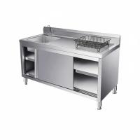 China Corrosion Resistant Stainless Steel Sink Cabinet with Adjustable Height Legs and Heavy-Duty Capacity for Commercial Kitchens for sale