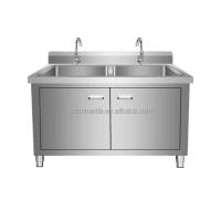 China Customizable Size Stainless Steel Sink with Storage Cabinet for Commercial Kitchens - Corrosion Resistant and Heavy-Duty Capacity for sale