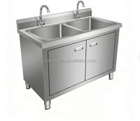 China Customizable Size Stainless Steel Sink with Storage Cabinet for Commercial Kitchens - Corrosion Resistant and Heavy-Duty Capacity for sale