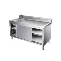 China Customizable Size Stainless Steel Sink with Storage Cabinet for Commercial Kitchens - Corrosion Resistant and Heavy-Duty Capacity for sale
