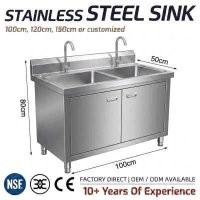 China Customizable Stainless Steel Sink with Self-Cleaning Coating and Adjustable Height Legs for Heavy-Duty Commercial Kitchens for sale