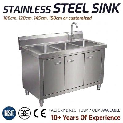 China Adjustable Height Legs Commercial Kitchen Sink with Corrosion Resistance and Heavy-Duty Capacity for sale