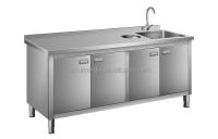 China 304 Stainless Steel Commercial Kitchen Sink with 300 kg/㎡ Load Capacity Adjustable Height Legs and Corrosion Resistance for sale