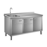 China 304 Stainless Steel Commercial Kitchen Sink with 300 kg/㎡ Load Capacity Adjustable Height Legs and Corrosion Resistance for sale