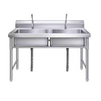 China Corrosion Resistant Stainless Steel Sink with Adjustable Height Legs and Heavy-Duty Capacity for Commercial Kitchens for sale