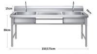 China 304 Stainless Steel Commercial Kitchen Sink with Customizable Sizes and Corrosion Resistance for sale