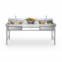 China Stainless Steel 201/304 Commercial Kitchen Sink with Adjustable Height Legs and Heavy-Duty Capacity for sale