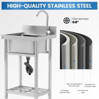 China Commercial Kitchen Stainless Steel Sink Table with Corrosion Resistant Heavy-Duty Capacity and Adjustable Height Legs for sale