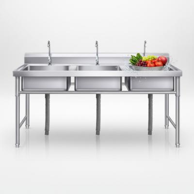 China Corrosion Resistant Stainless Steel Sink with Adjustable Height Legs and Heavy-Duty Capacity for Commercial Kitchens for sale
