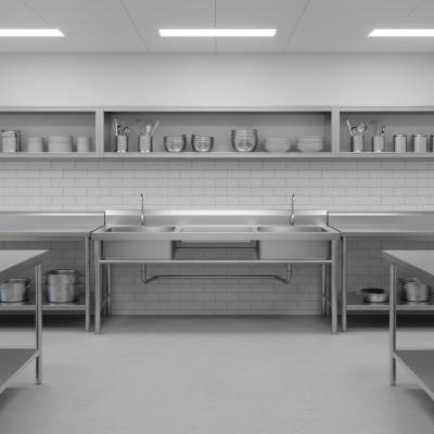China Customized Size Stainless Steel Sink with Corrosion Resistance and Heavy-Duty Capacity for Commercial Kitchen Equipment for sale