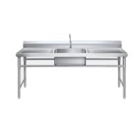 China Customized Size Stainless Steel Sink with Corrosion Resistance and Heavy-Duty Capacity for Commercial Kitchen Equipment for sale