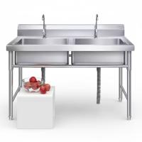 China Commercial Kitchen Sink with Adjustable Height Legs Corrosion Resistance and Heavy-Duty Capacity Stainless Steel Sink for sale