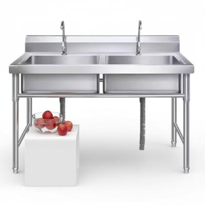 China Commercial Kitchen Sink with Adjustable Height Legs Corrosion Resistance and Heavy-Duty Capacity Stainless Steel Sink for sale