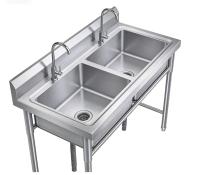 China Commercial Kitchen Sink with Adjustable Height Legs Corrosion Resistance and Heavy-Duty Capacity Stainless Steel Sink for sale