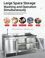 China Customizable 304 Stainless Steel Sink Cabinet with 300 kg/㎡ Load Capacity, Adjustable Height Legs, and Corrosion Resistance for sale