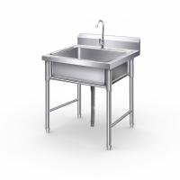 China 304/201 Stainless Steel Kitchen Sink with Corrosion Resistance and Customized Size for Commercial Use for sale