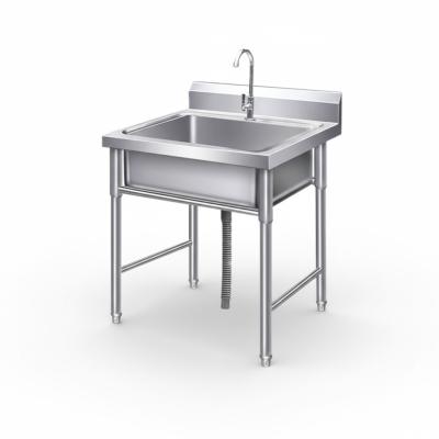 China 304/201 Stainless Steel Kitchen Sink with Corrosion Resistance and Customized Size for Commercial Use for sale