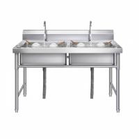 China Heavy-Duty 500 kg/㎡ Load Capacity Stainless Steel Sink with 0.6/0.8/1.0mm Thickness and Corrosion Resistance for Commercial Kitchens for sale