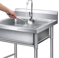 China Heavy-Duty 500 kg/㎡ Load Capacity Stainless Steel Sink with 0.6/0.8/1.0mm Thickness and Corrosion Resistance for Commercial Kitchens for sale