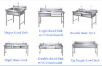 China NSF Certified 304 Stainless Steel Commercial Kitchen Sink with 500 kg/㎡ Load Capacity for sale