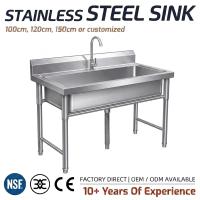 China NSF Certified Stainless Steel Commercial Sink with Customized Size and Corrosion Resistance for sale