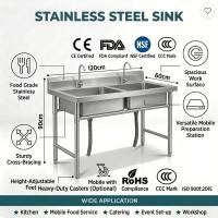 China Customizable Size Stainless Steel Sink with Corrosion Resistance and Heavy-Duty Capacity for Commercial Kitchens for sale