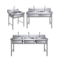China 304 Stainless Steel Commercial Kitchen Sink with Deep Single Bowl Design and Adjustable Height Legs for sale