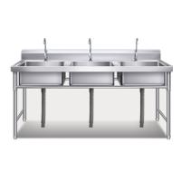 China Deep Single Bowl Stainless Steel Sink with Corrosion Resistance Adjustable Height Legs and 300 kg/㎡ Load Capacity for Commercial Kitchen for sale