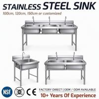 China NSF Certified Stainless Steel Commercial Kitchen Sink with Heavy-Duty Capacity and Corrosion Resistance for sale