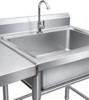 China Customizable Size Stainless Steel Sink with Corrosion Resistance and Adjustable Height Legs for Commercial Kitchens for sale